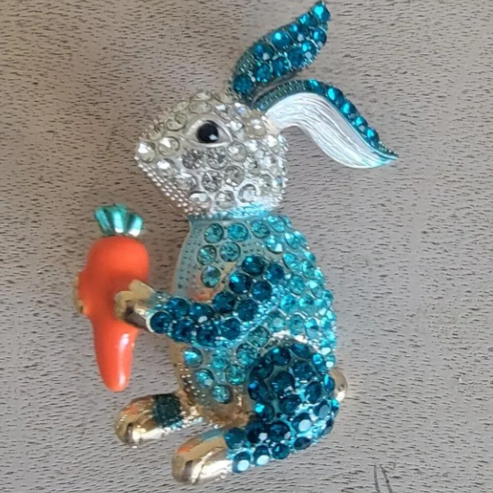Betsey Johnson | Jewelry | Betsey Johnson Blue Bunny Brooch | Poshmark